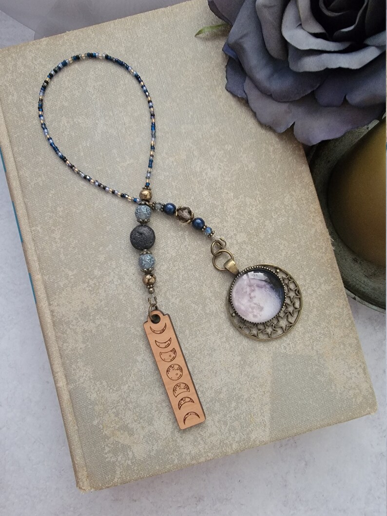 Moon Phase Bookmark Choose Your Moon Unique Bookmark Beaded - Etsy