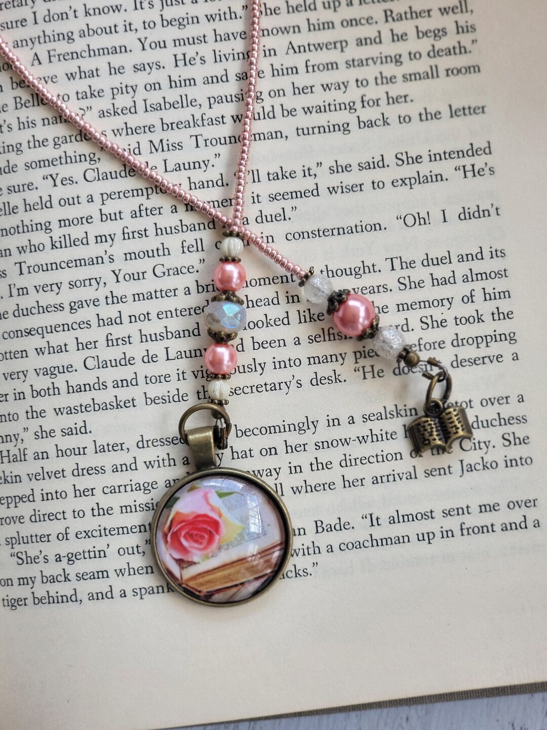 Book Themed Bookmark, Literary Book Mark, Books and Flowers Reader Gift ...
