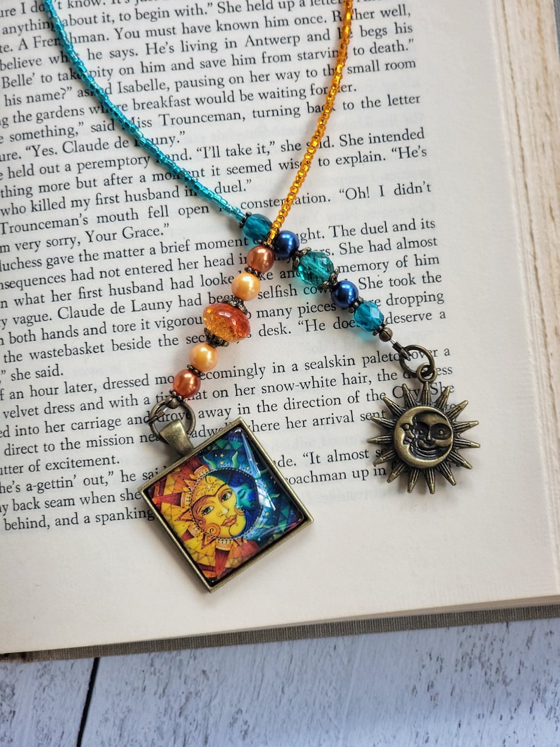 Ombre Sunset Bookmark Unique Sun and Moon Bookmarker - Etsy
