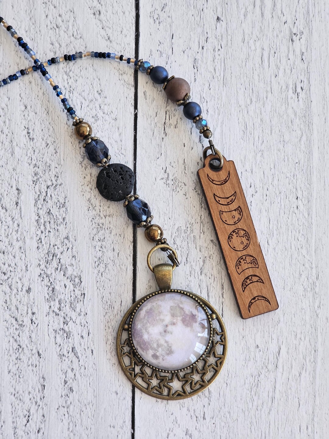 Moon Phase Bookmark, Choose Your Moon, Unique Bookmark, Beaded Moon ...