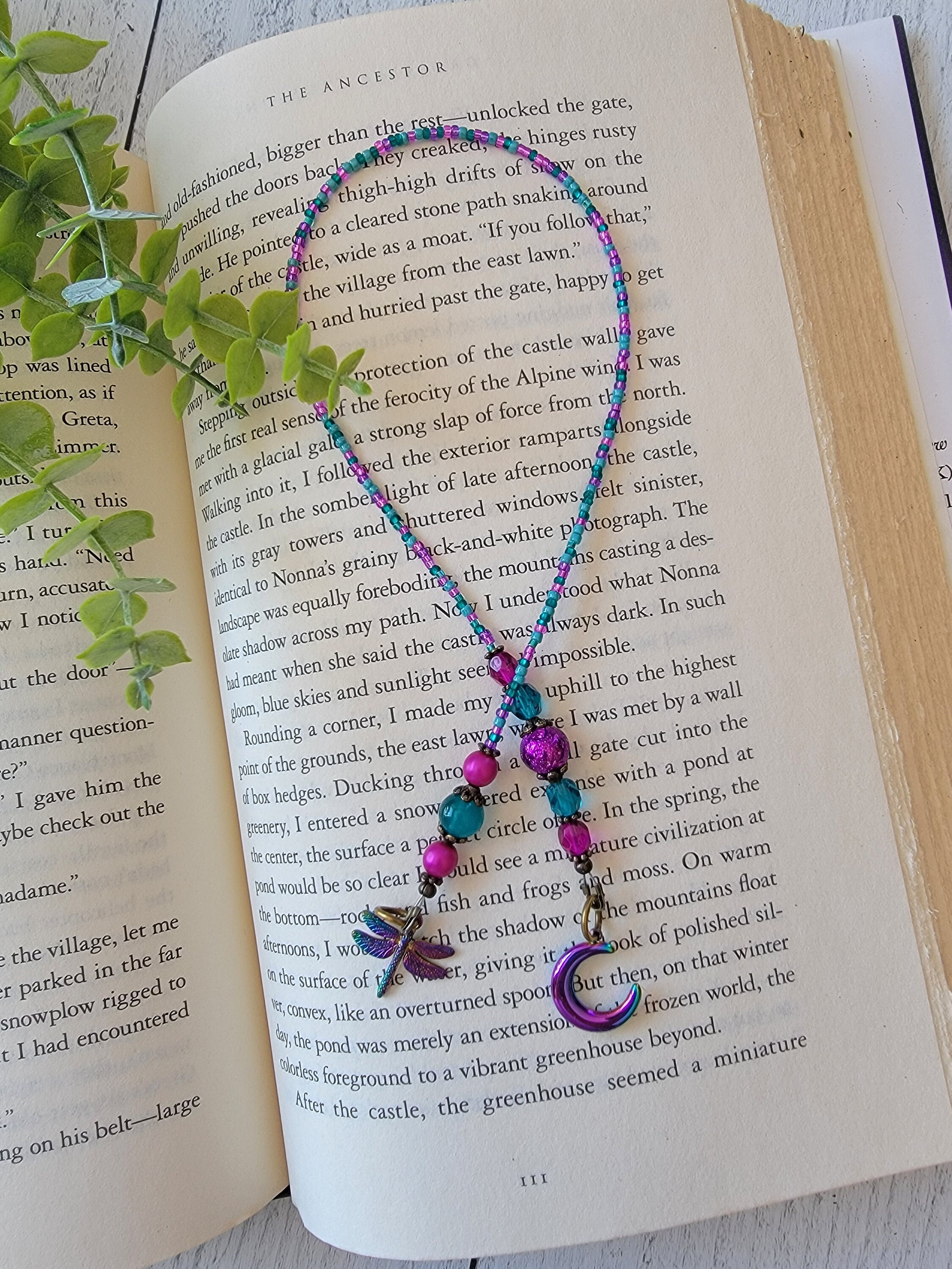 Whimsical Beaded Bookmark With Vibrant Beads and Electroplated ...