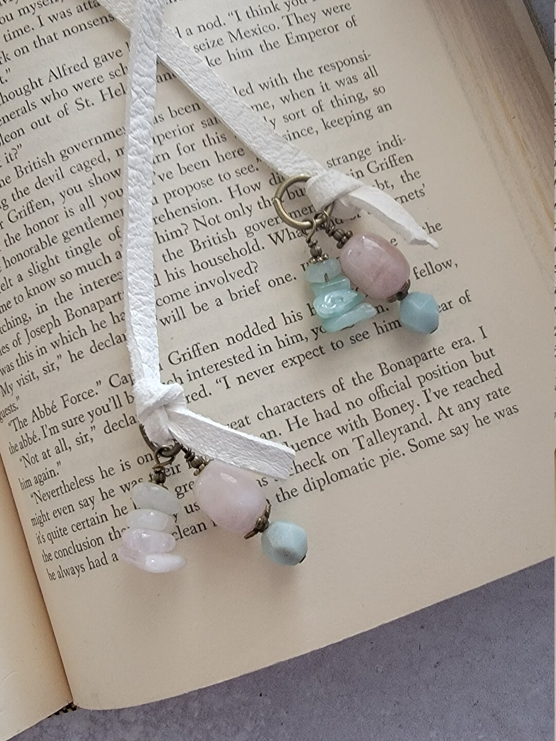Gemstone Bookmark, Morganite and Amazonite Bookmarker for Books ...