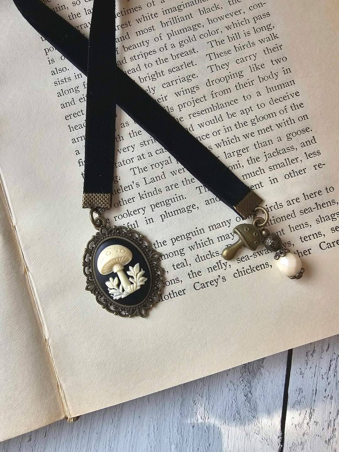 Mushroom Cameo Bookmark, Cottage Core Bookmark, Mycology Bookmark ...