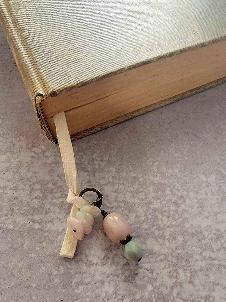 Gemstone Bookmark Morganite and Amazonite Bookmarker for - Etsy