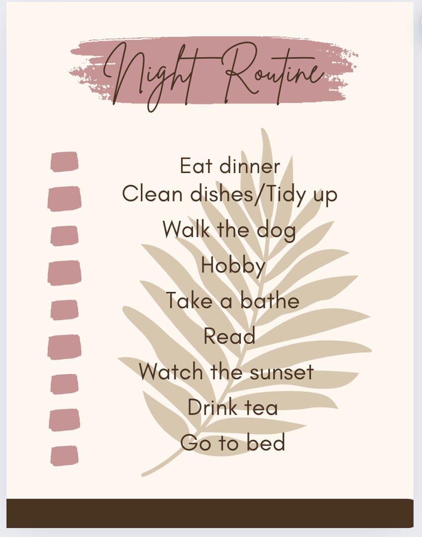 Digital Night Routine Template - Etsy