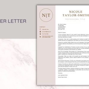 Resume Template Word, Monogram Resume, Modern Resume, Professional ...