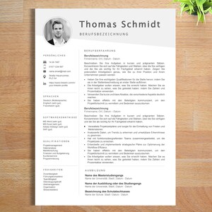 Lebenslauf Vorlage Word, Bewerbungsvorlage Deutsch Für Word ...