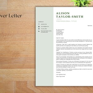 Resume Template Word, Green Resume, Modern CV Template, Professional ...