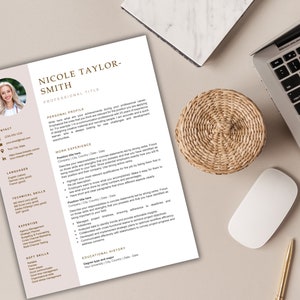 Resume Template Word, Pink Resume, Instant Download, Professional ...