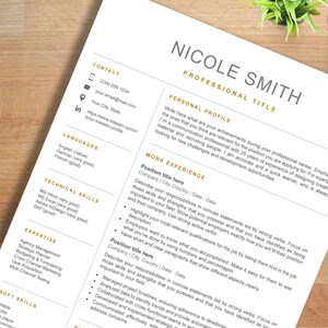 Clean Resume Template Word, CV Template, Minimalist Resume, Easy to Use ...