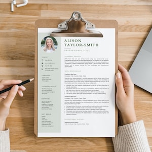 Resume Template Word, Green Resume, Modern CV Template, Professional ...