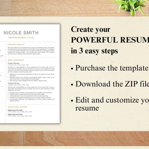 Clean Resume Template Word, CV Template, Minimalist Resume, Easy to Use ...