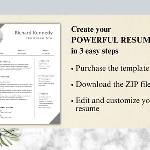 Resume Template Word, Clean Resume, Instant Download, Easy to Use ...