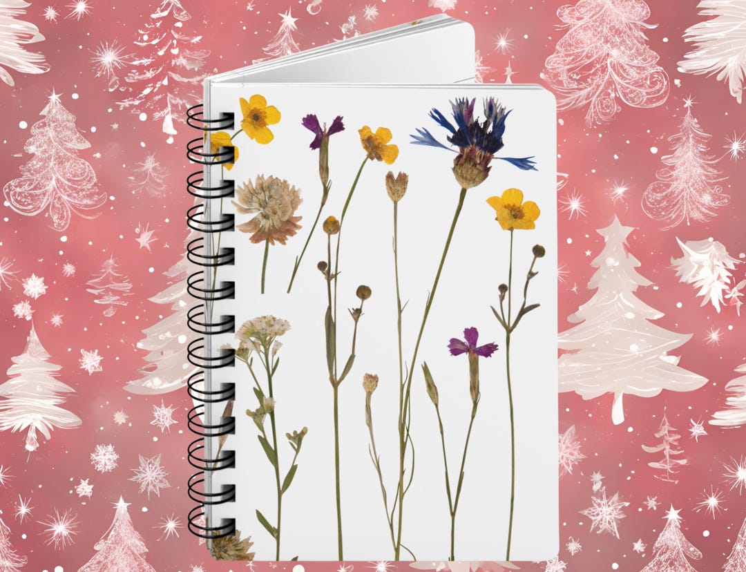 Chic Pressed Wild Flowers Spiral Bound Journal, 150 Pages, 90gsm Lined ...