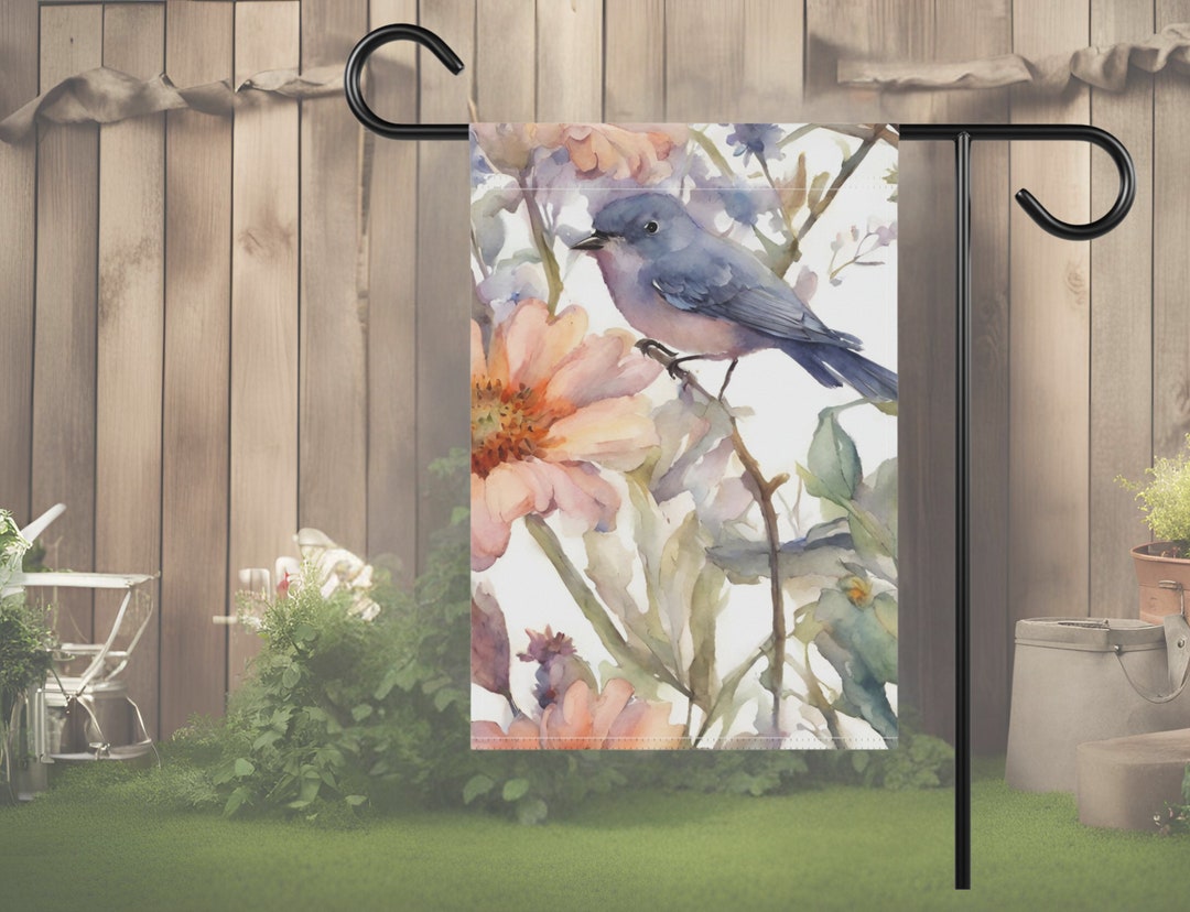 Watercolor Blue Bird Garden & House Banner, Comes in Small and Large ...