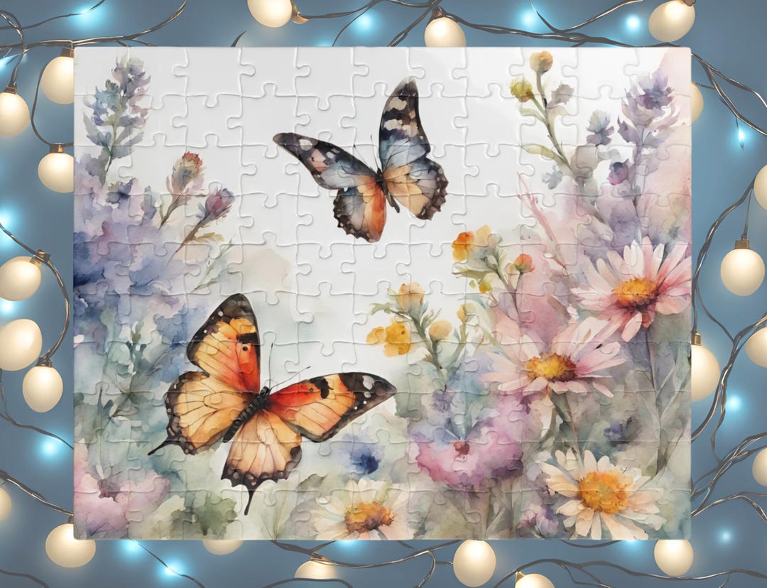Watercolor Wildflowers and Multiple Monarch Butterflies Corkboard ...