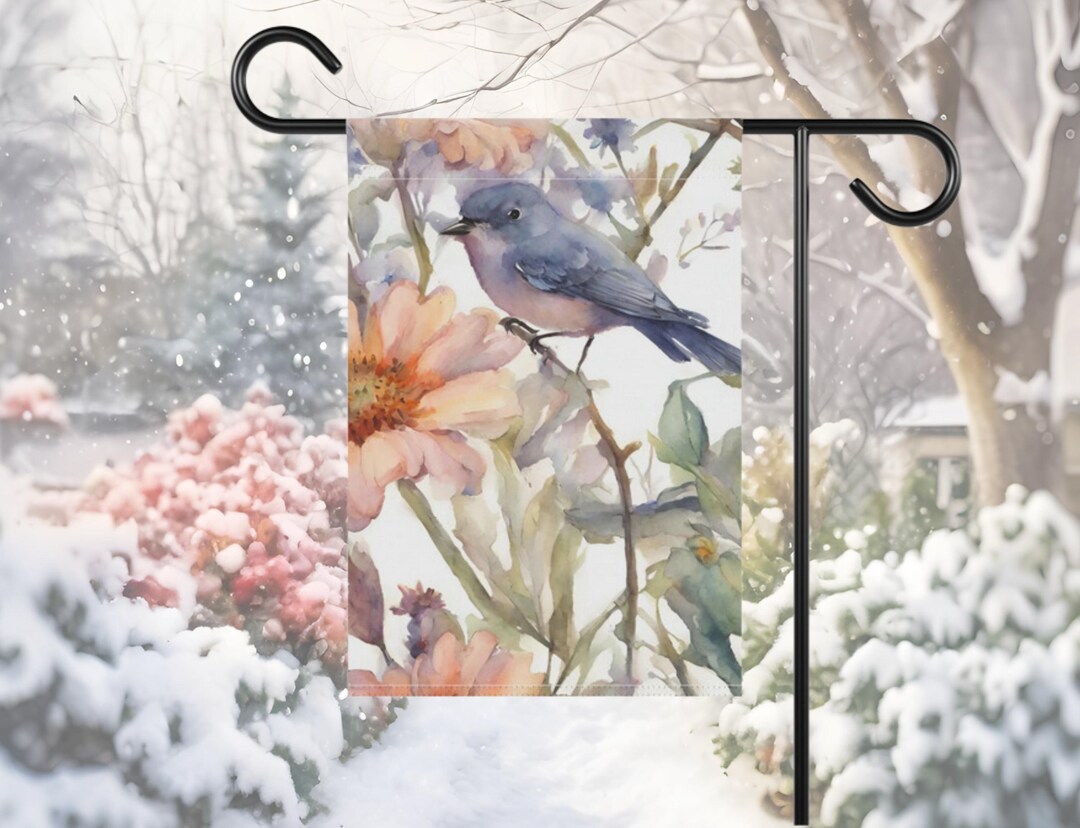 Watercolor Blue Bird Garden & House Banner, Comes in Small and Large ...