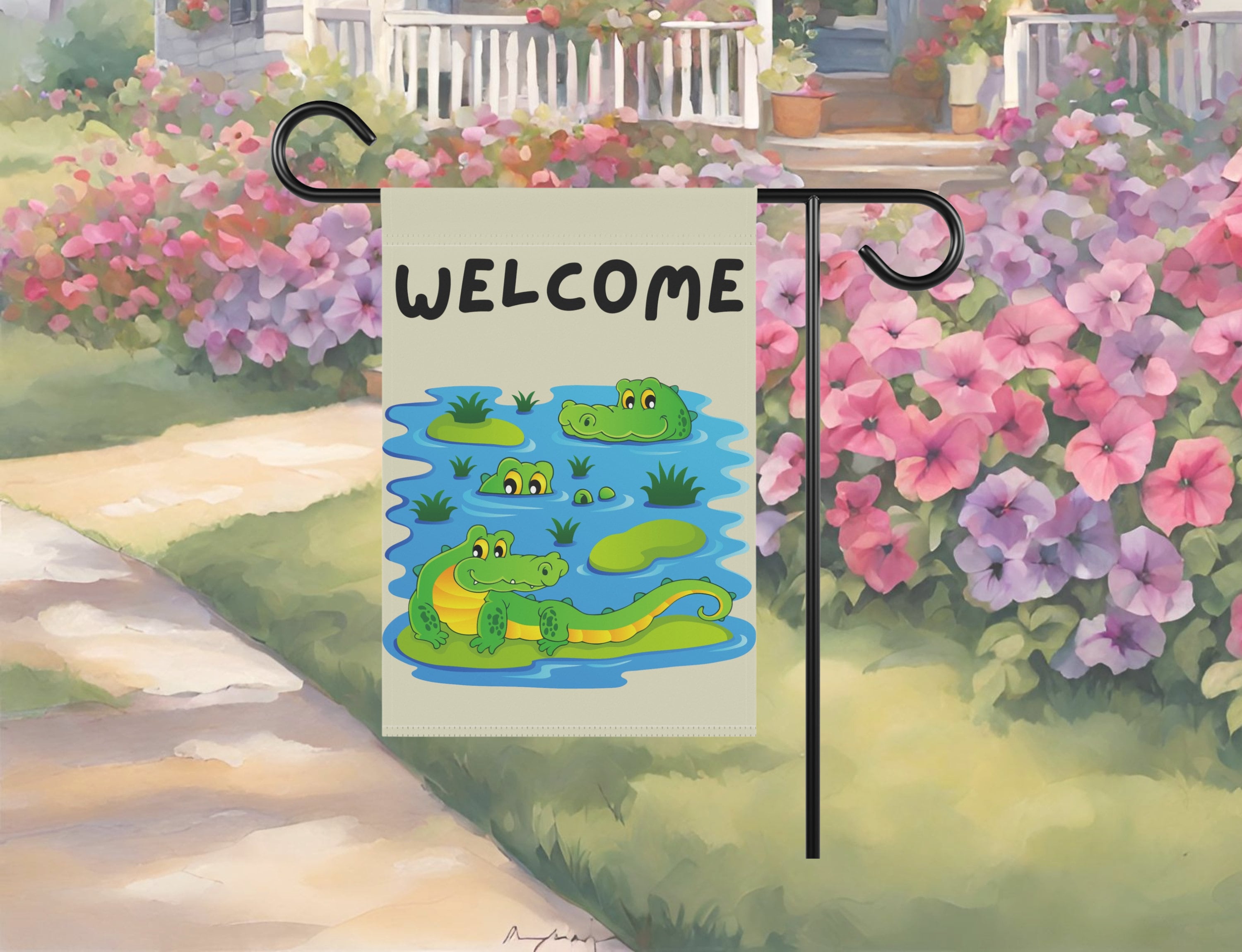 Alligators Welcome Garden Banner: Double-sided Yard Decor, Lawn Flag - Etsy