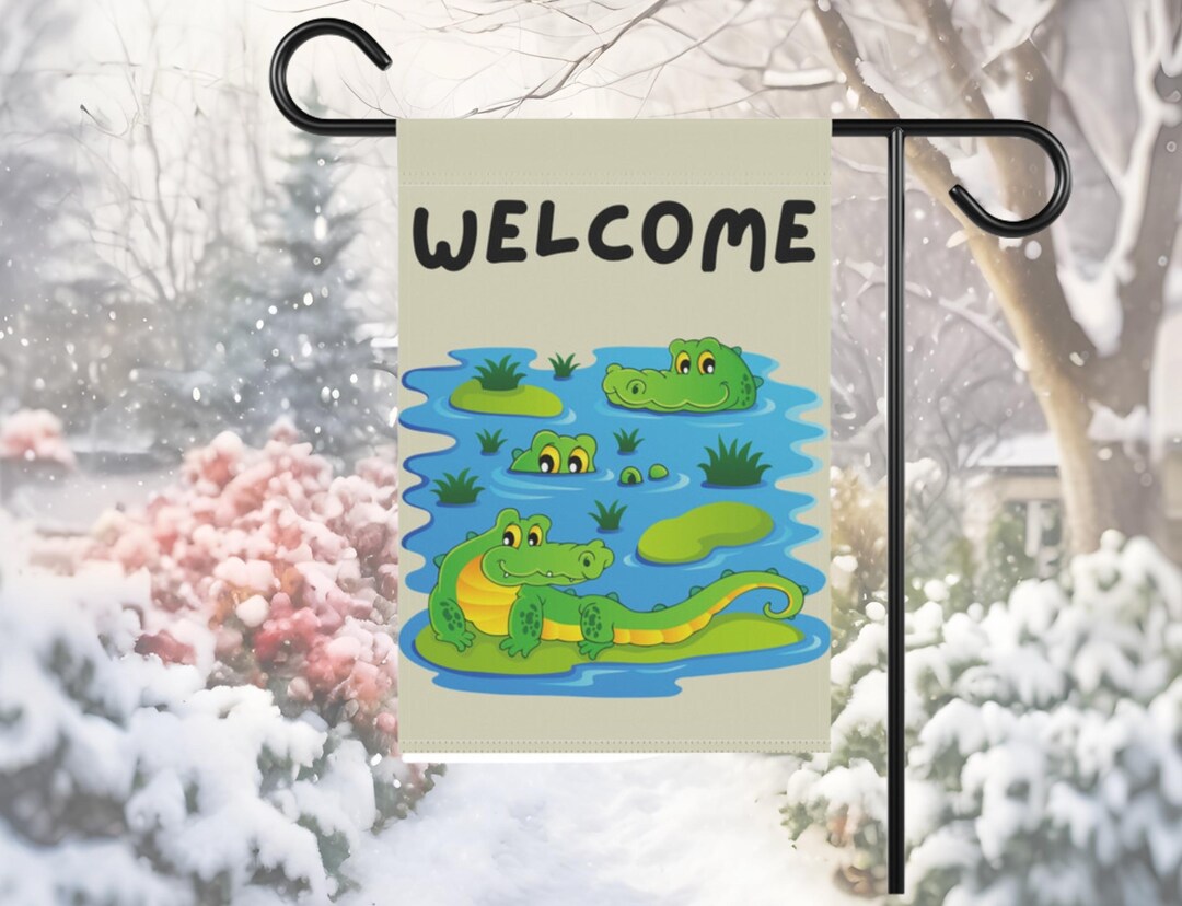Alligators Welcome Garden Banner: Double-sided Yard Decor, Lawn Flag - Etsy