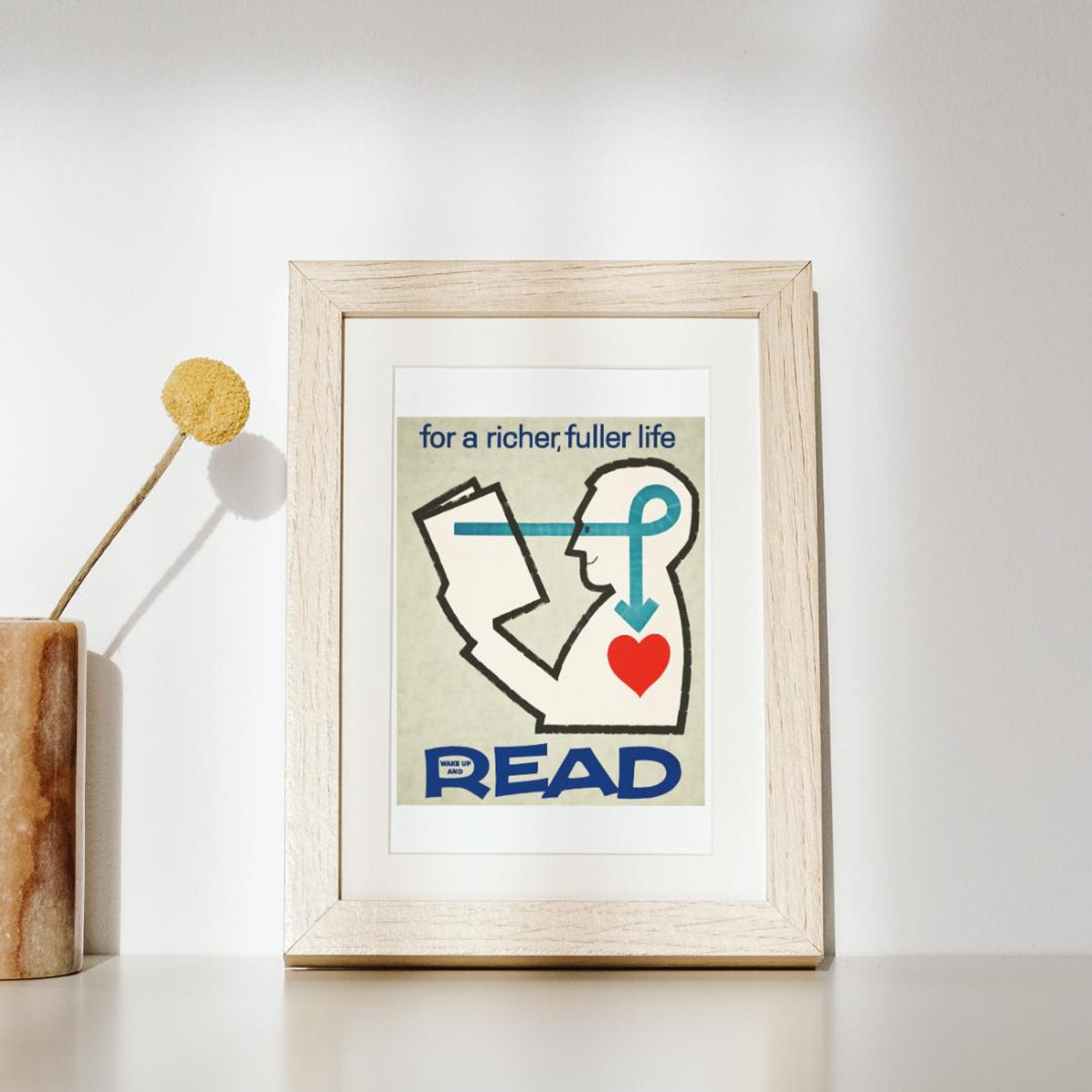 Vintage Reading Poster 1961 - Promotes Literacy and Reading Books- "for ...
