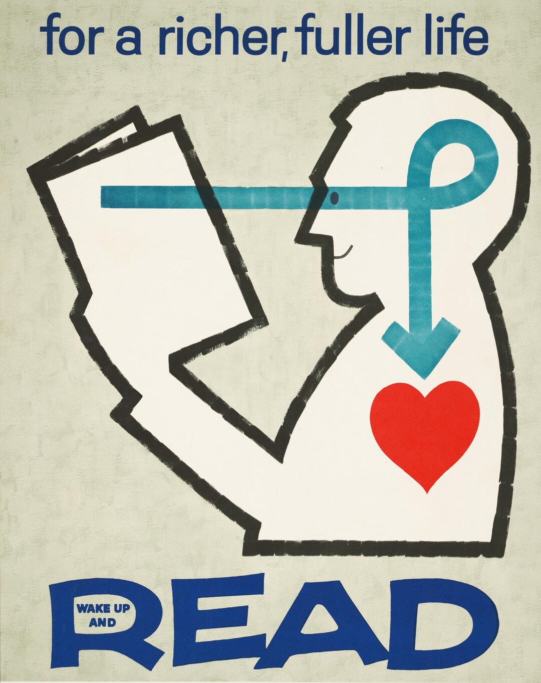 Vintage Reading Poster 1961 - Promotes Literacy and Reading Books- "for ...