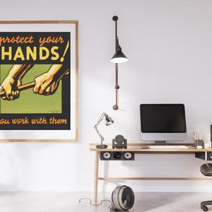 Vintage Work Safety Poster 1930's (WPA) - Reminds People That Manual ...