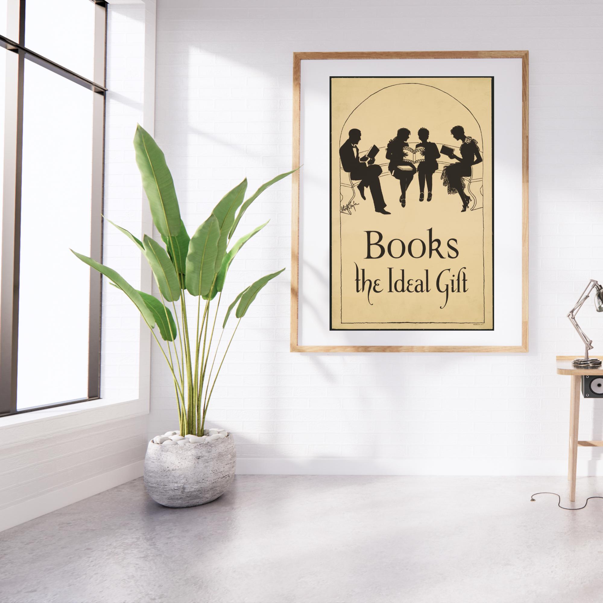 Vintage Book Lover Poster – 1920s Silhouette Print (digital Download ...