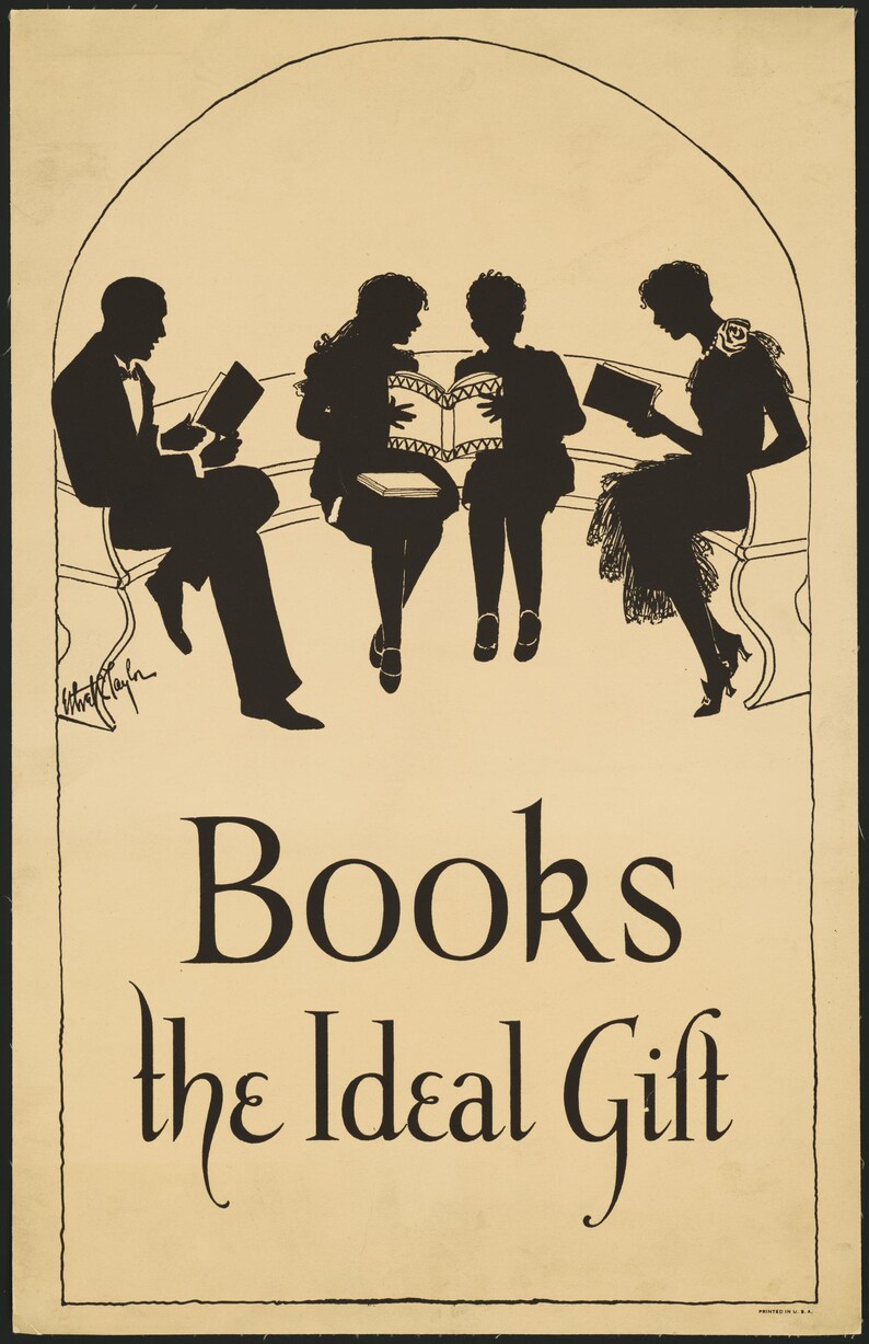 Vintage Book Poster 1920's - Encourages Reading - "books, the Ideal ...
