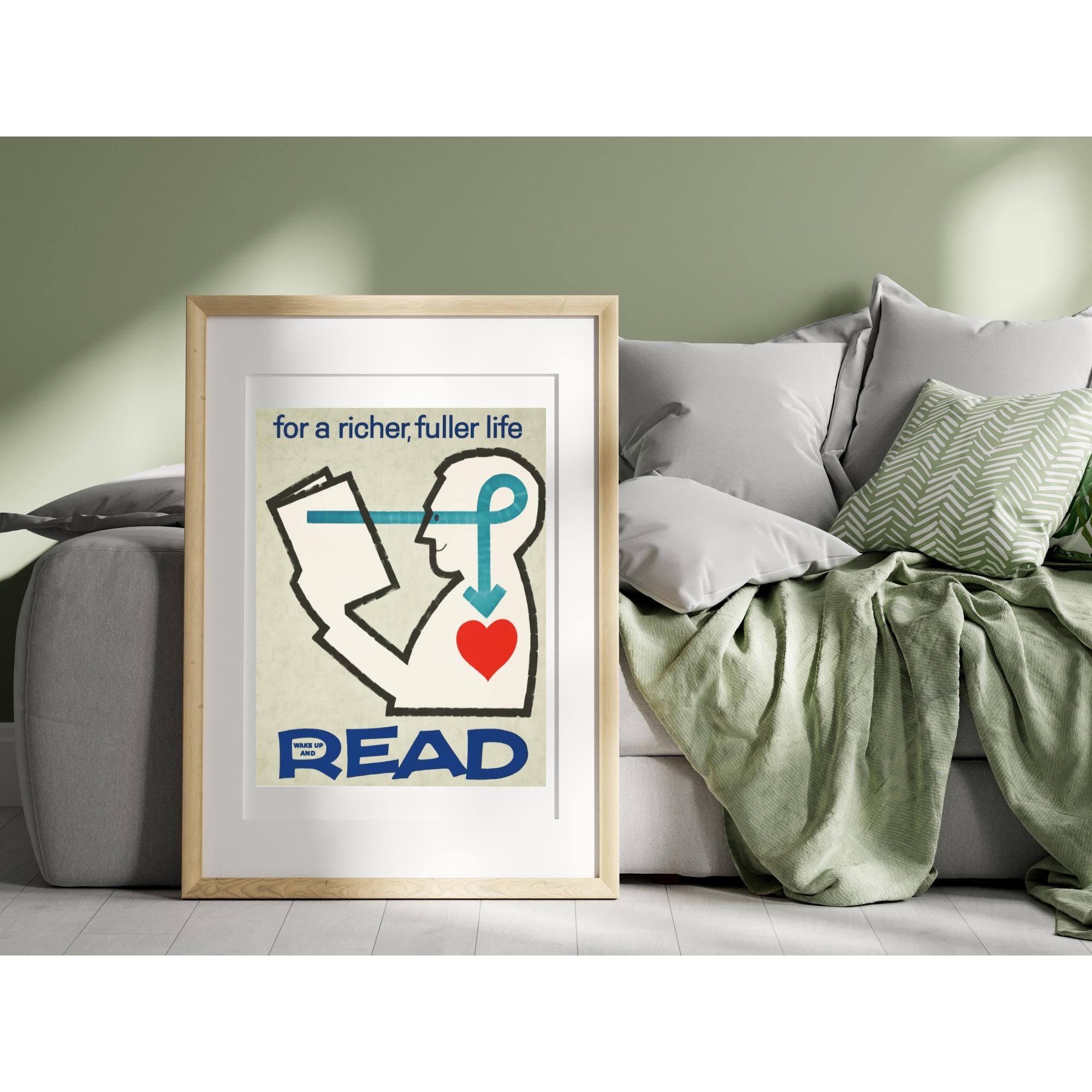 Vintage Reading Poster 1961 - Promotes Literacy and Reading Books- "for ...