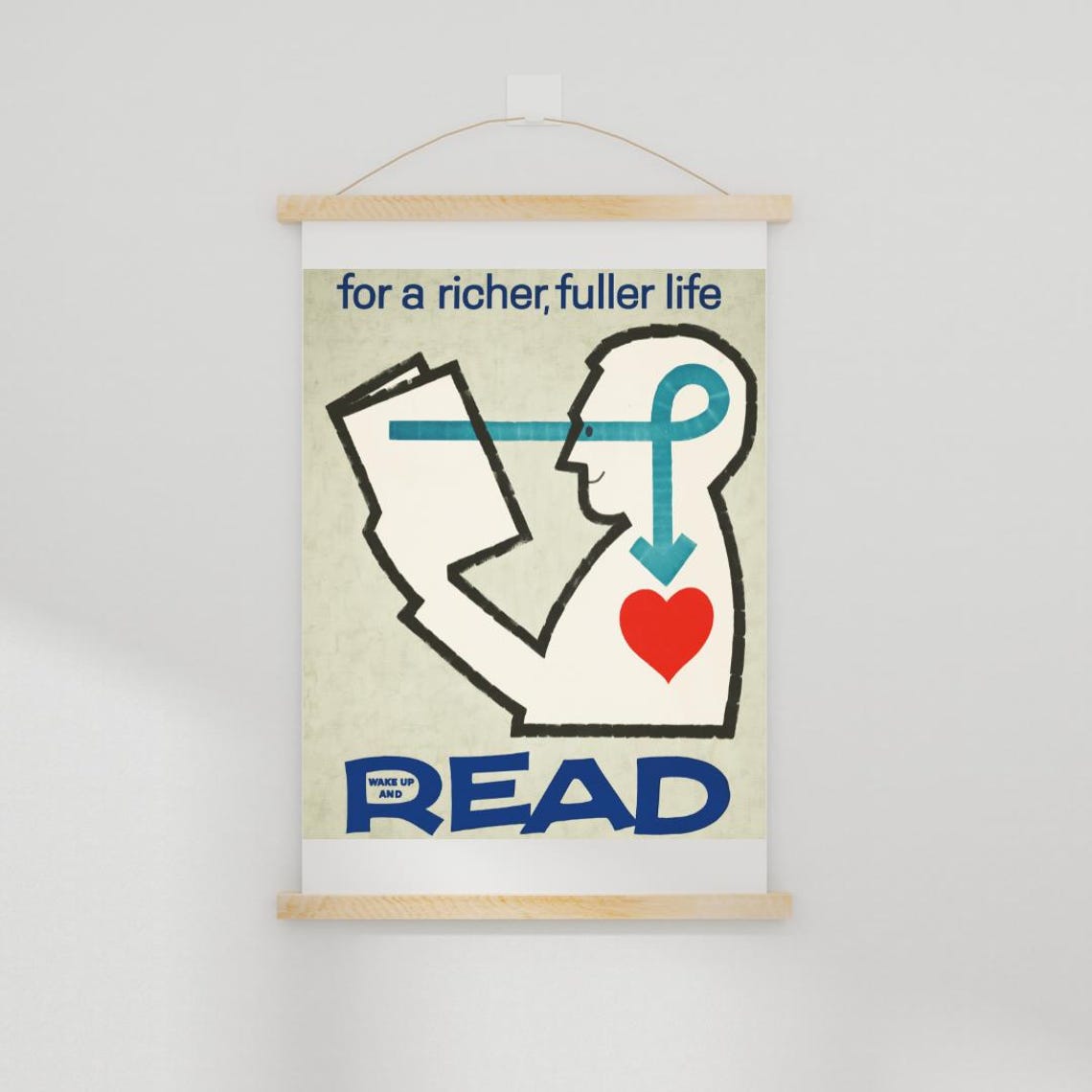 Vintage Reading Poster 1961 - Promotes Literacy and Reading Books- "for ...