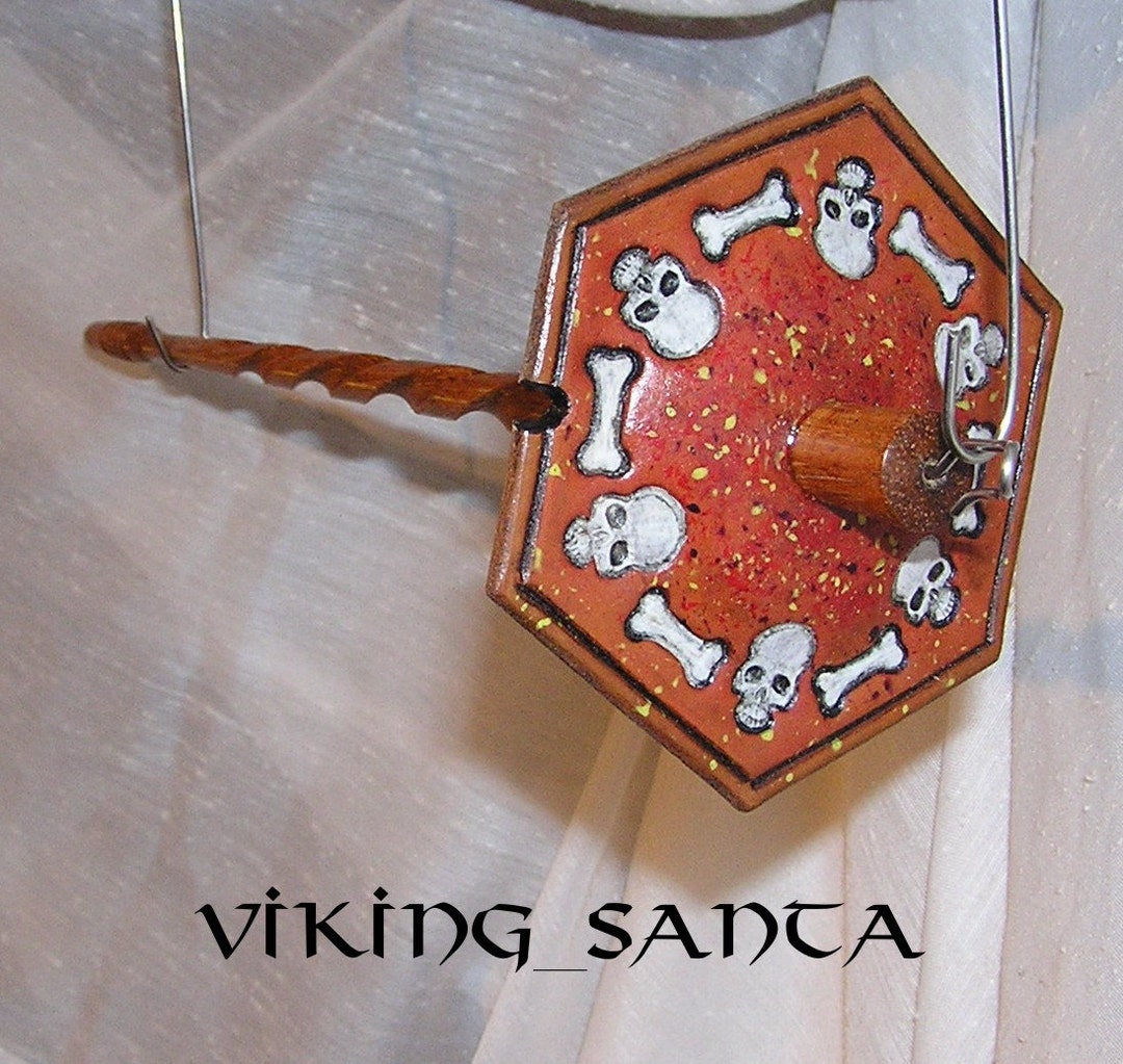 Viking Santa Drop Spindle ( EDS 0557 ) Leather Whorle - Etsy