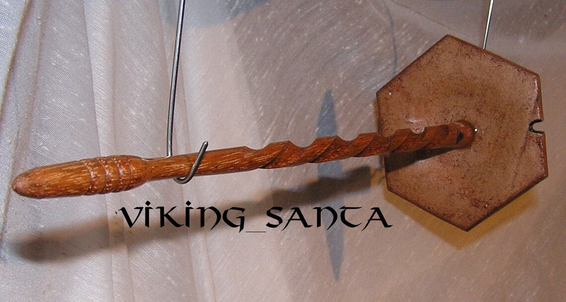 Viking Santa Drop Spindle ( EDS 0557 ) Leather Whorle - Etsy