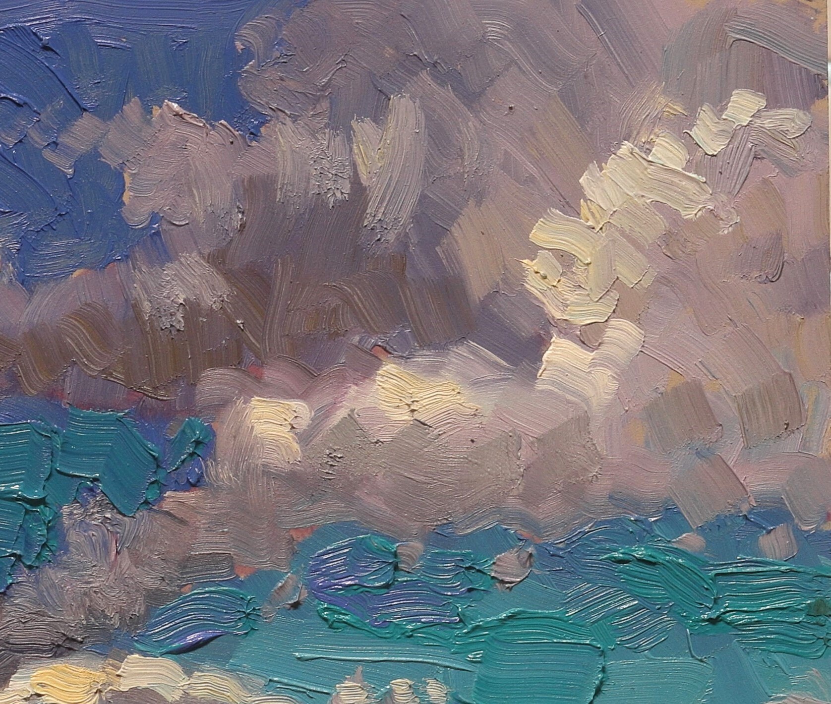 Farmyard Oil Painting, Cows and Barns Painting, Cloud Oil Painting ...