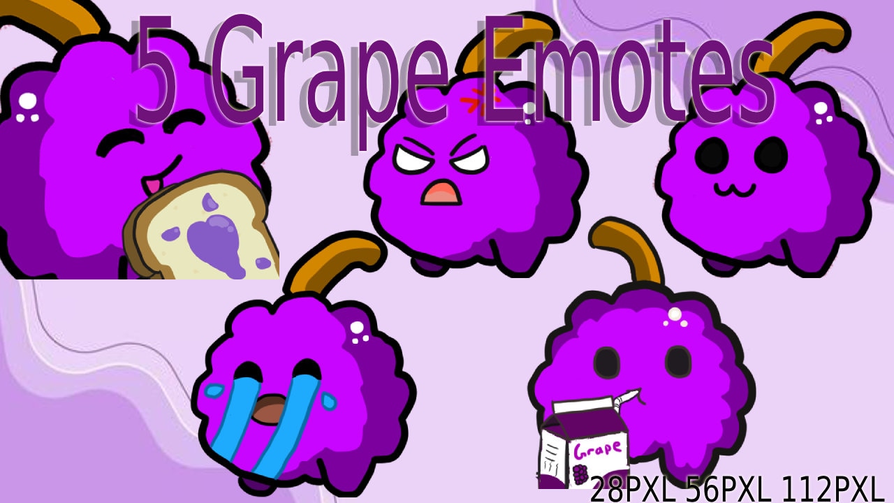 5 Cute Grape Emote Twitch Emotes, Discord Emotes - Etsy