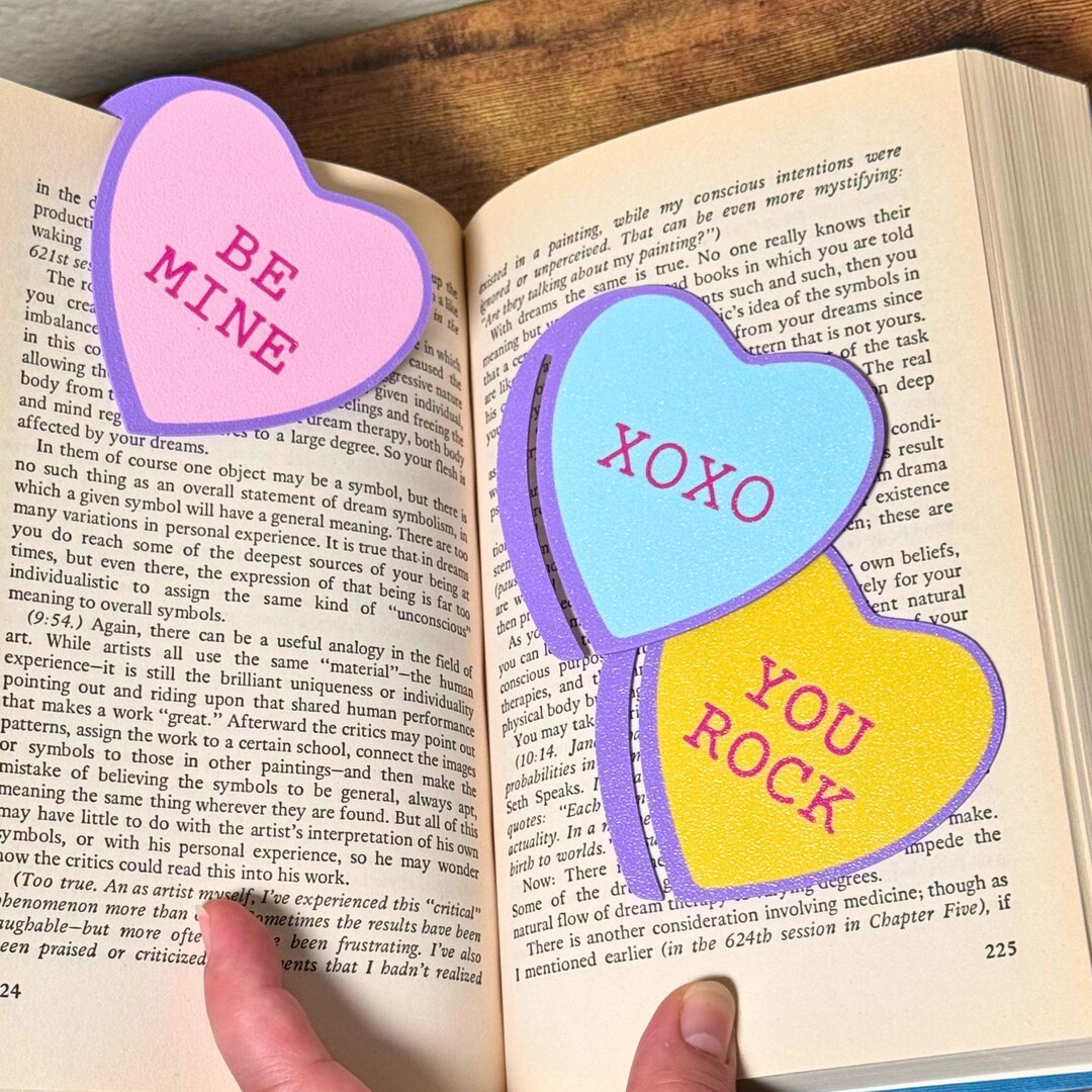 Valentine's Day Heart Bookmark Paperclips - Set of 3 - Planner Page ...