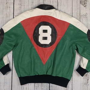 8-ball Pool Genuine Leather Jacket - Hand Made - Etsy