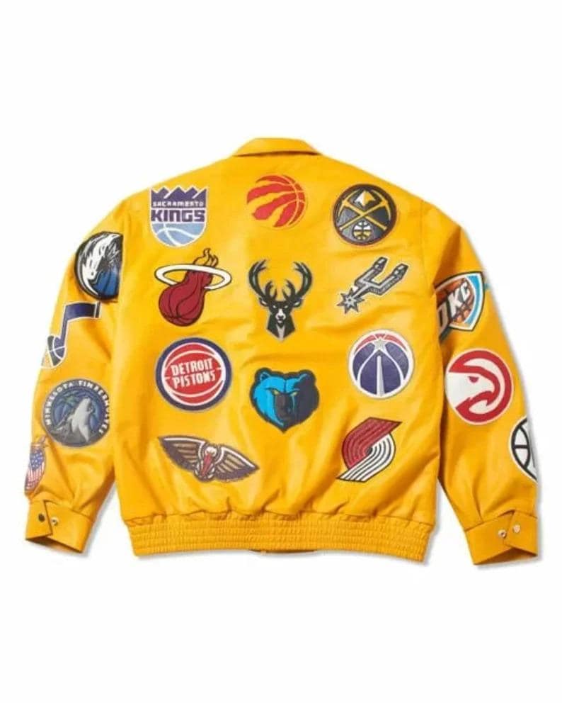 NBA Teams Collage Leather Black Jacket - Hand Made Customized Jacket - Etsy