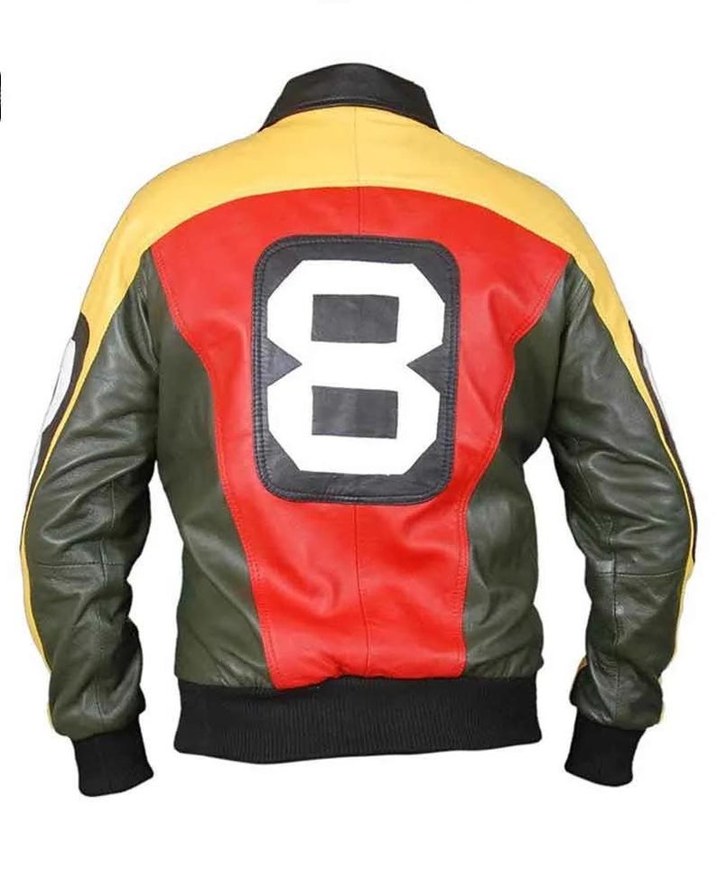 8-ball Multi Color Leather Jacket - Hand Made - Etsy
