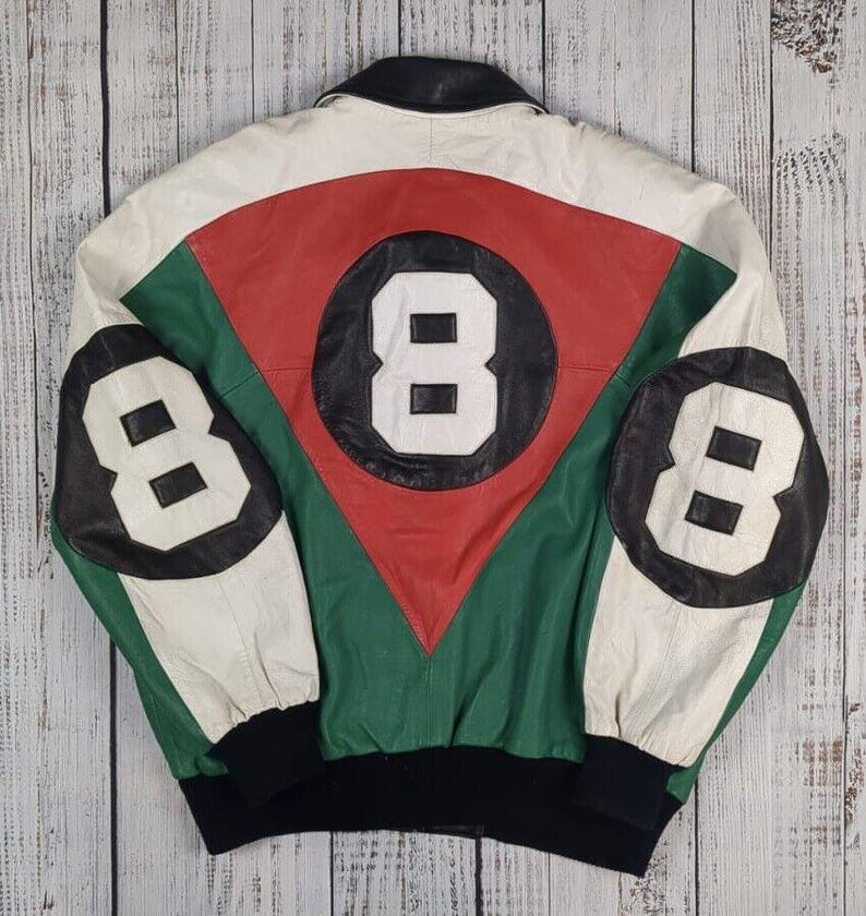 8-ball Pool Genuine Leather Jacket - Hand Made - Etsy