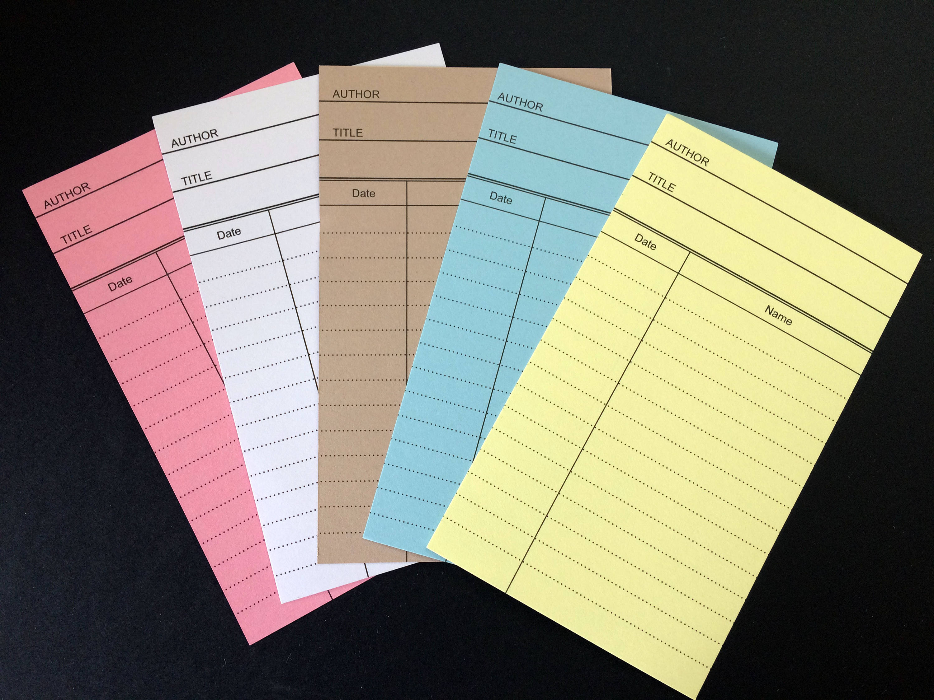 Library Book Cards Pack of 25 Blank Library Cards Journal - Etsy UK