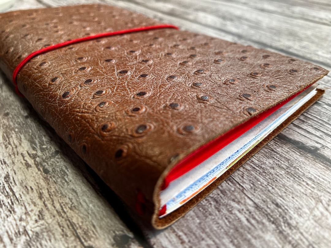 Leather Traveler's Notebook With 3 Inserts 21 X 11 Cm Brown Mock ...