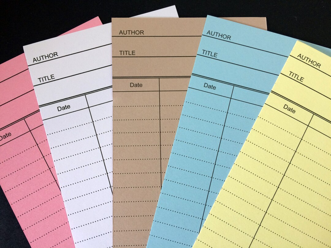 Library Book Cards - Pack of 25 Blank Library Cards - Journal Tickets ...