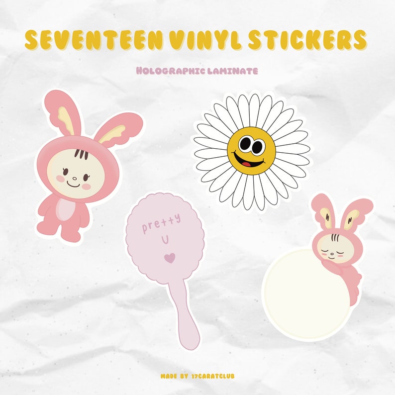 Seventeen | Svt | Holographic Vinyl Stickers | Jjong Toram | Pretty U ...