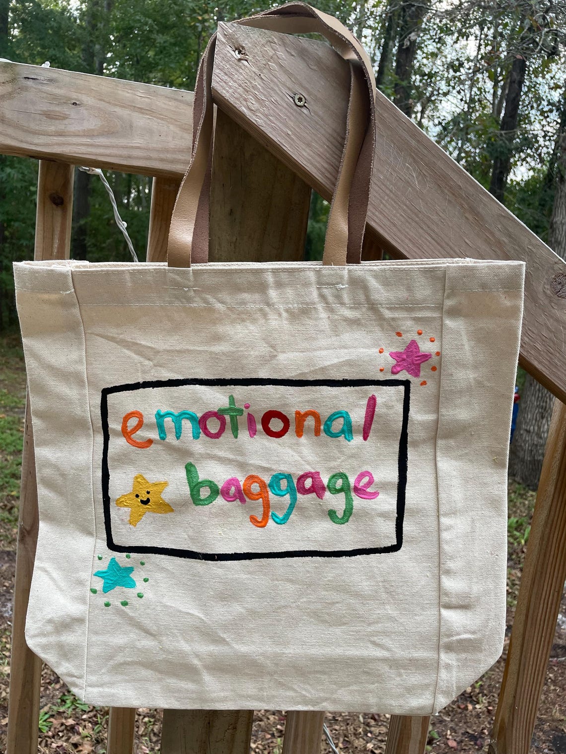 Tote Bag, Mental Health Tote Bag, Hand Painted Tote Bag - Etsy