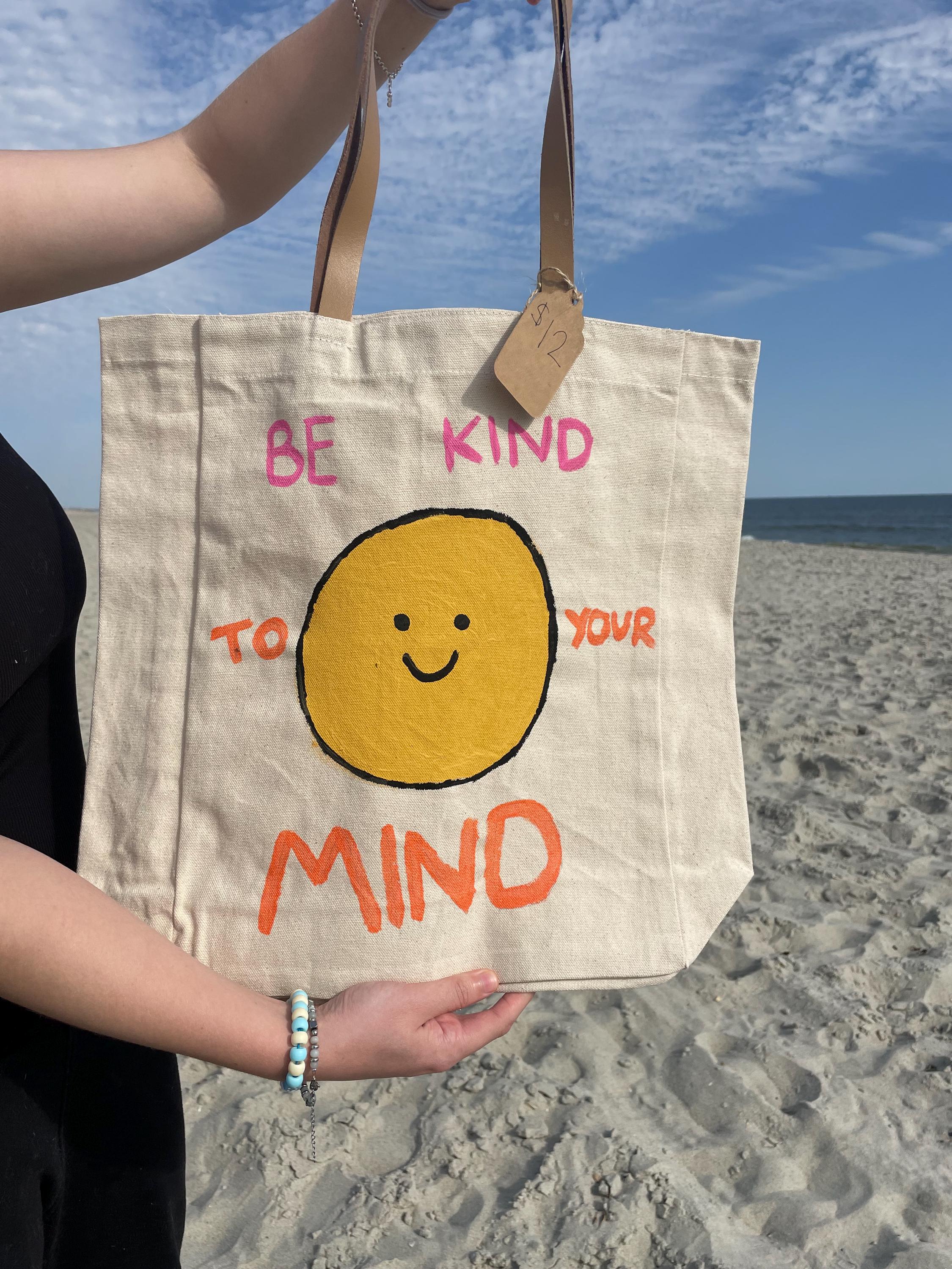 Tote Bag, Mental Health Tote Bag, Hand Painted Tote Bag - Etsy