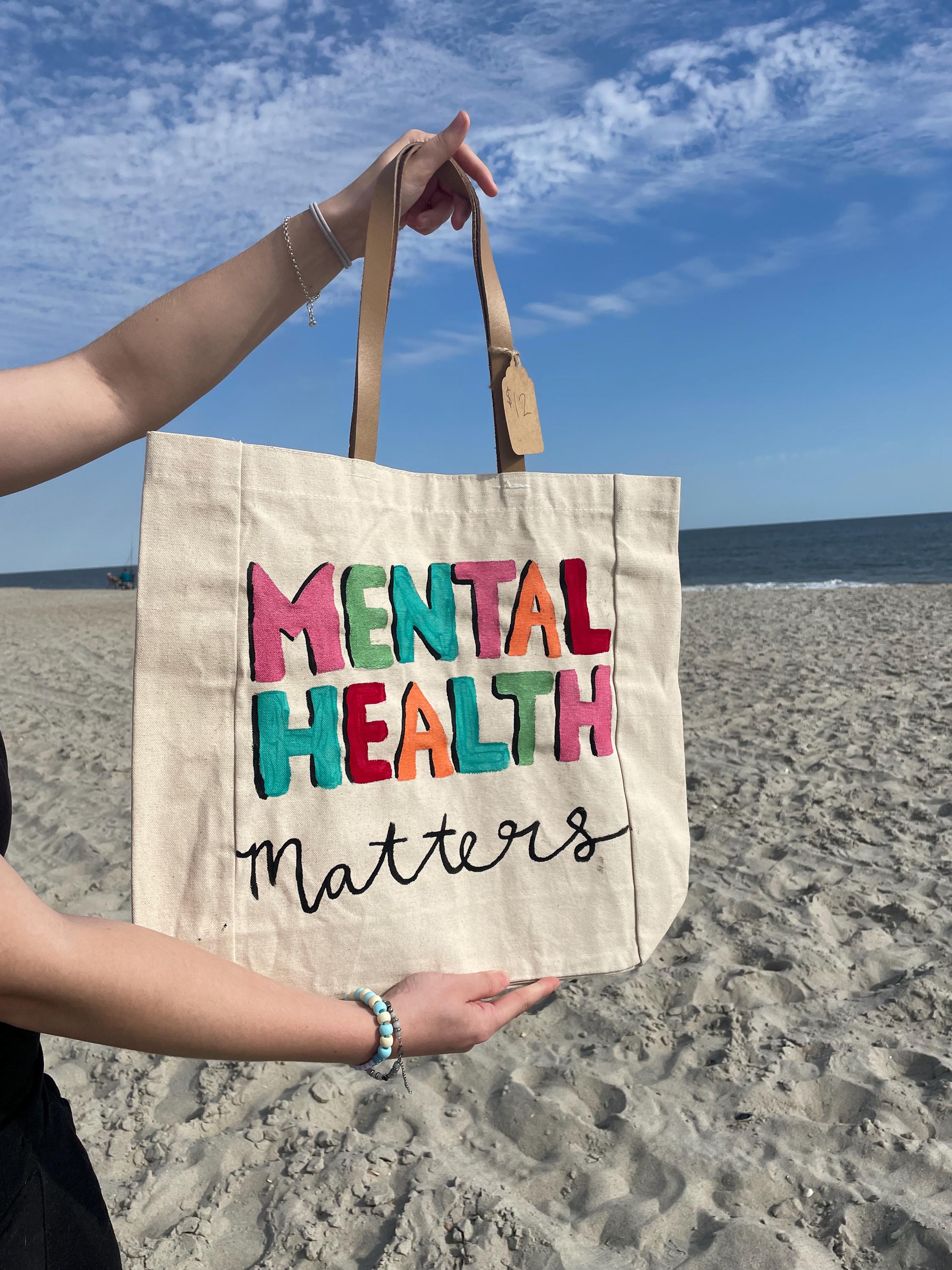 Tote Bag, Mental Health Tote Bag, Hand Painted Tote Bag - Etsy