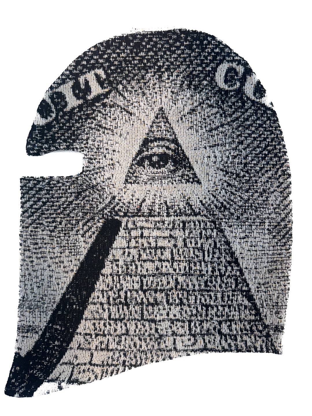 Tapestry Woven Balaclava Ski Mask Money Print Illuminati in Black and ...