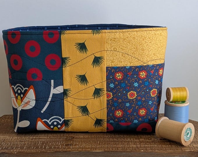 Fabric Storage Bin - Soft Sided - Fold Down Top Edge- Reversible ...