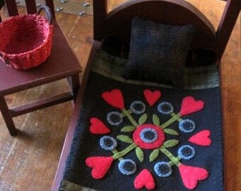 Primitive Wool Penny Rug E-pattern Traditional Pennies Long Wool Runner ...