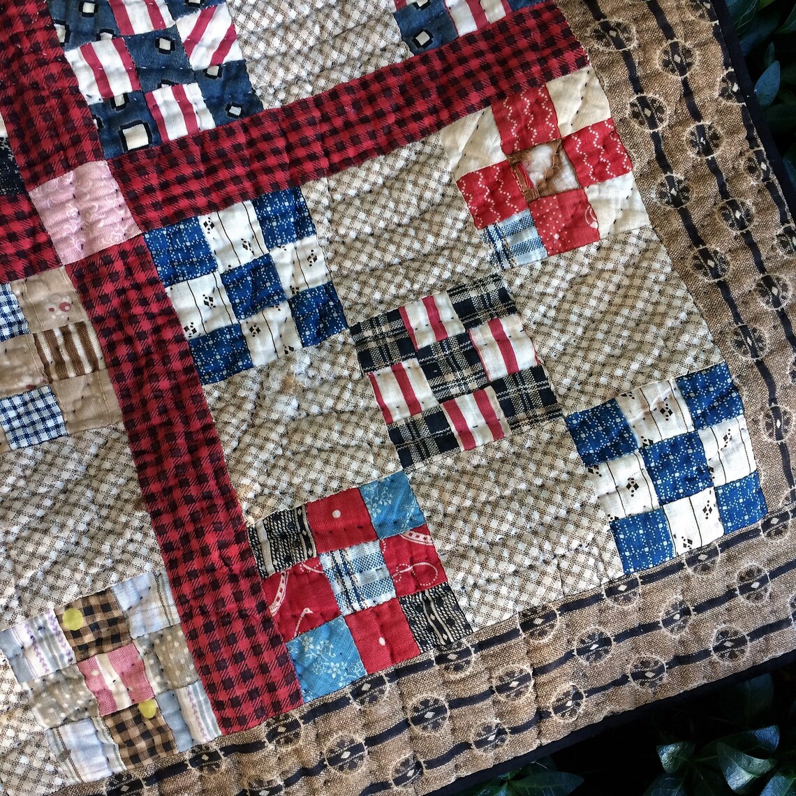 Civil War Type Quilt Pattern - Antique Nine-patch Quilt - Etsy